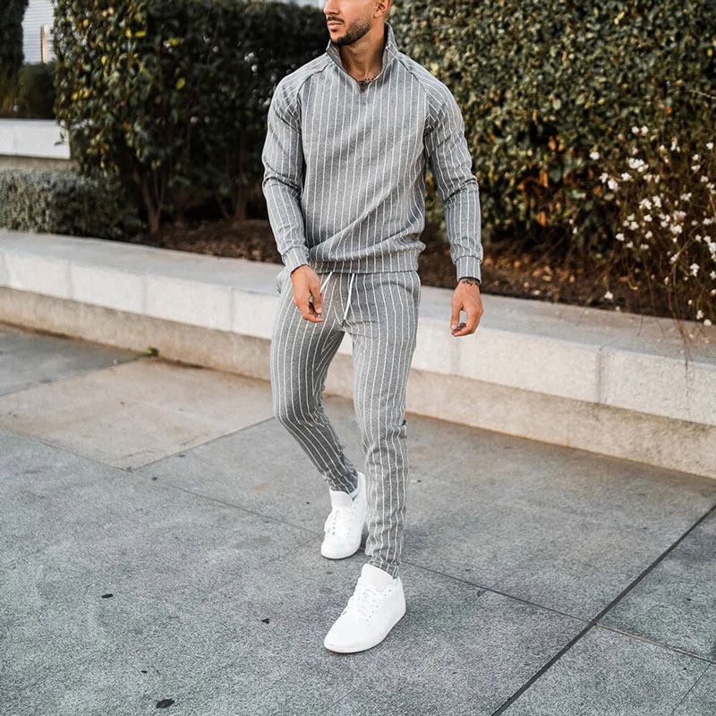 Men’s Zip Up Basic Casual Tracksuit Sets - LOASP