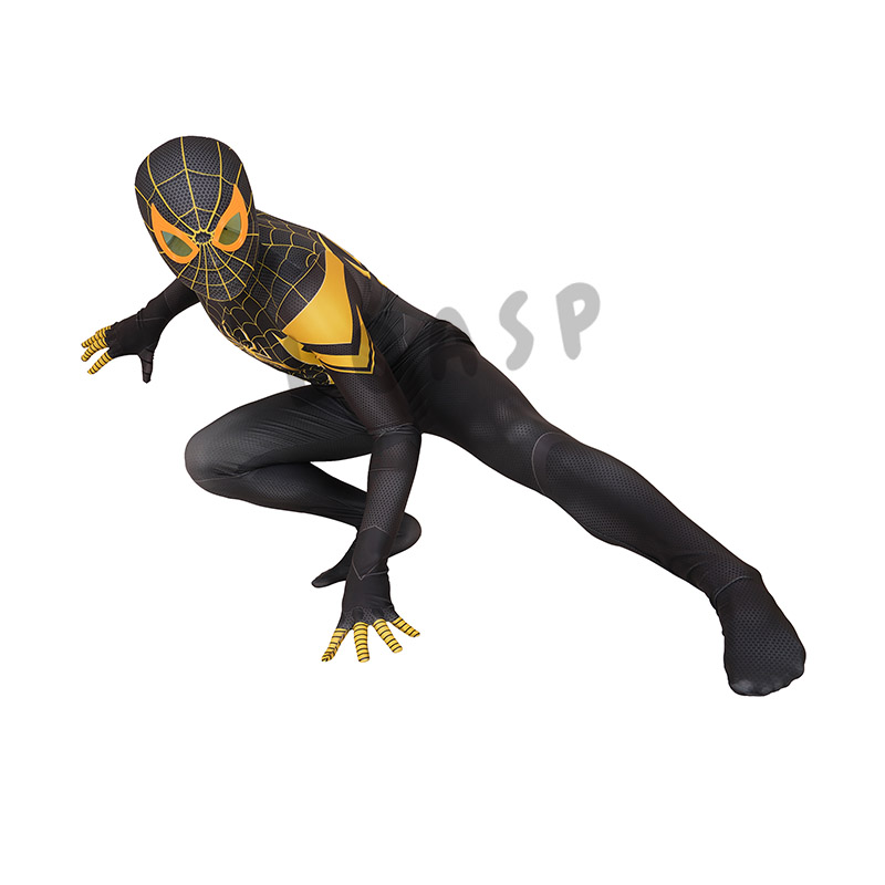 PS5 Spiderman Costume Mens Yellow Uptown Pride Suit - LOASP