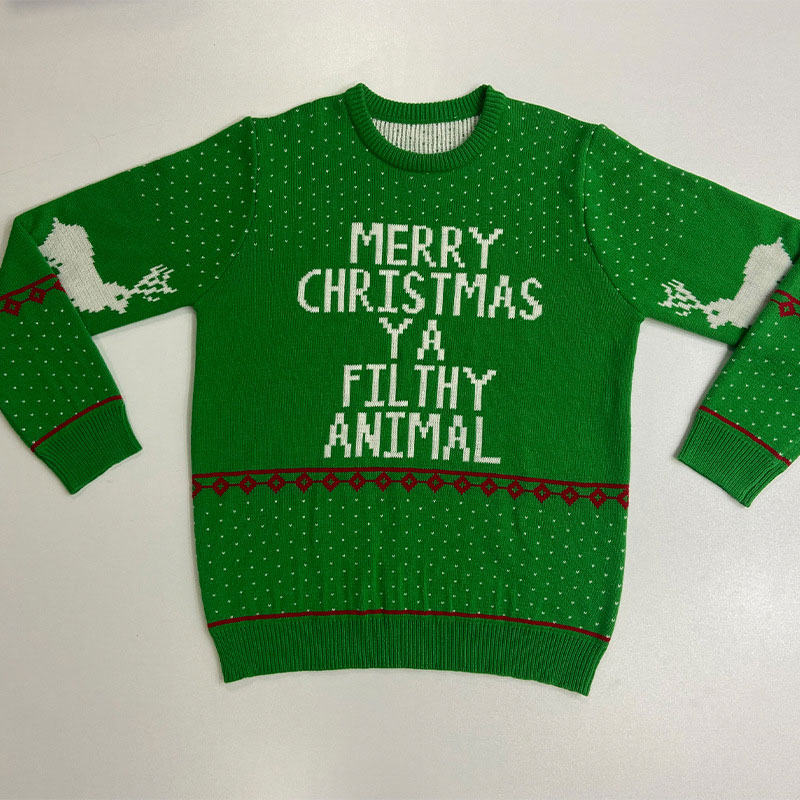 Men’s Green Merry Christmas Sweater - LOASP