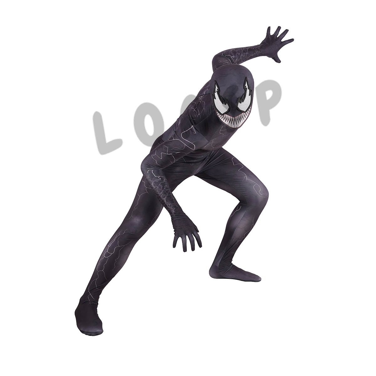 Halloween Venom Costume Black Bodysuit - LOASP